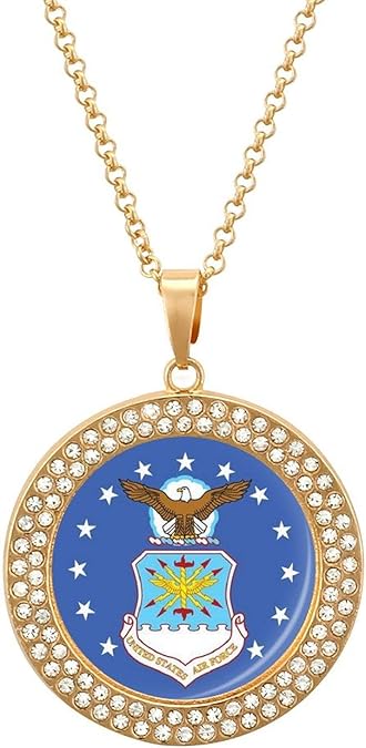 Amazon.com: US Air Force Multicolored Diamond Necklace, Lightweight ...