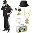 Amazon.com: Alaiyaky 80s Costume Retro Tracksuit 90s Hip Hop Costumes ...