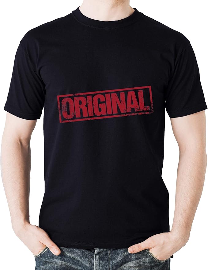 Original Sign Stamp Logo T-Shirt Men's Black : Amazon.co.uk: Clothing
