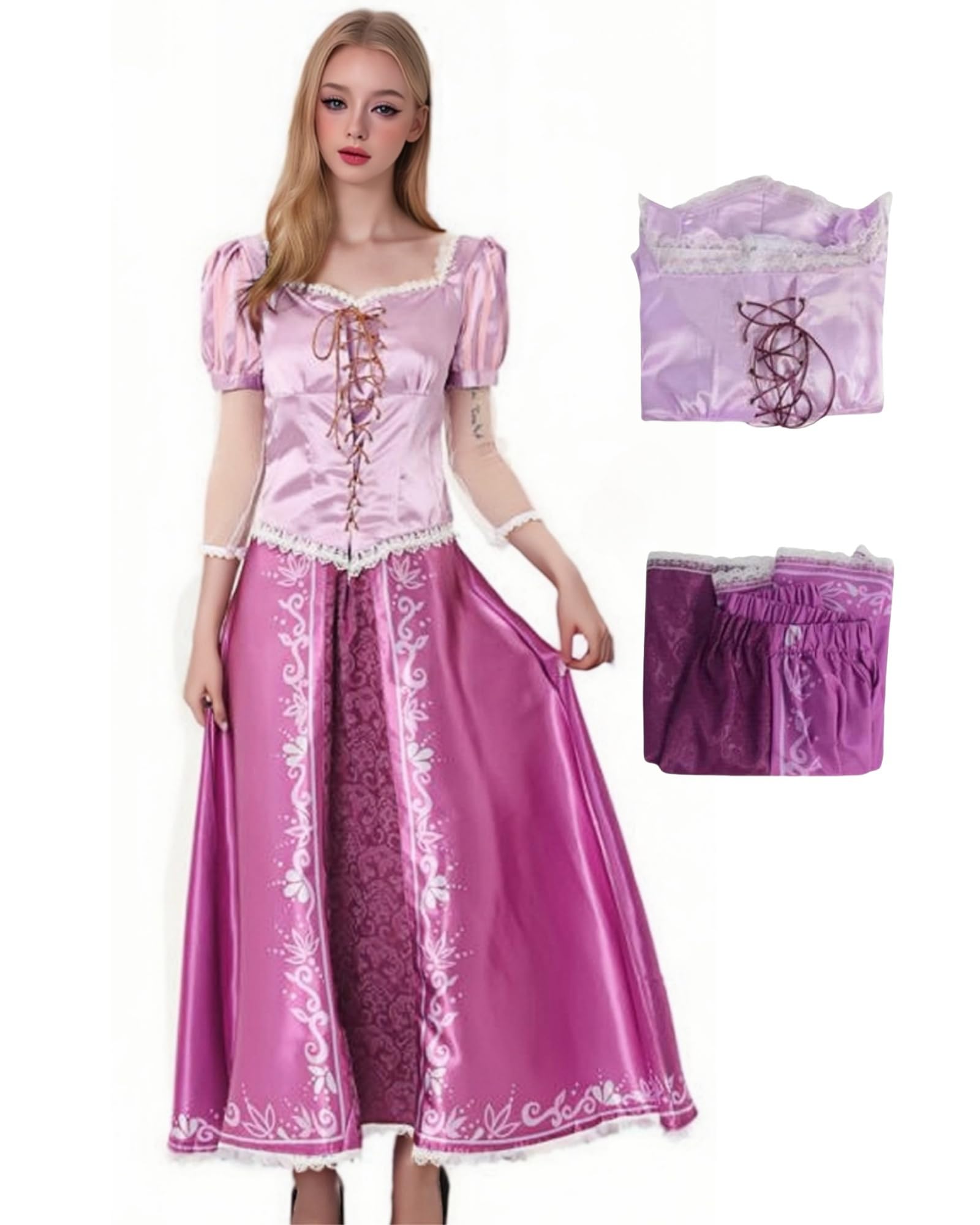 TWHROOQ Rapunzel Dress Costume For Adult Women, Rapunzel Cosplay ...