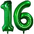 Amazon.com: 40 Inch Dark Green 16 Number Balloon 61 Large Size Jumbo ...