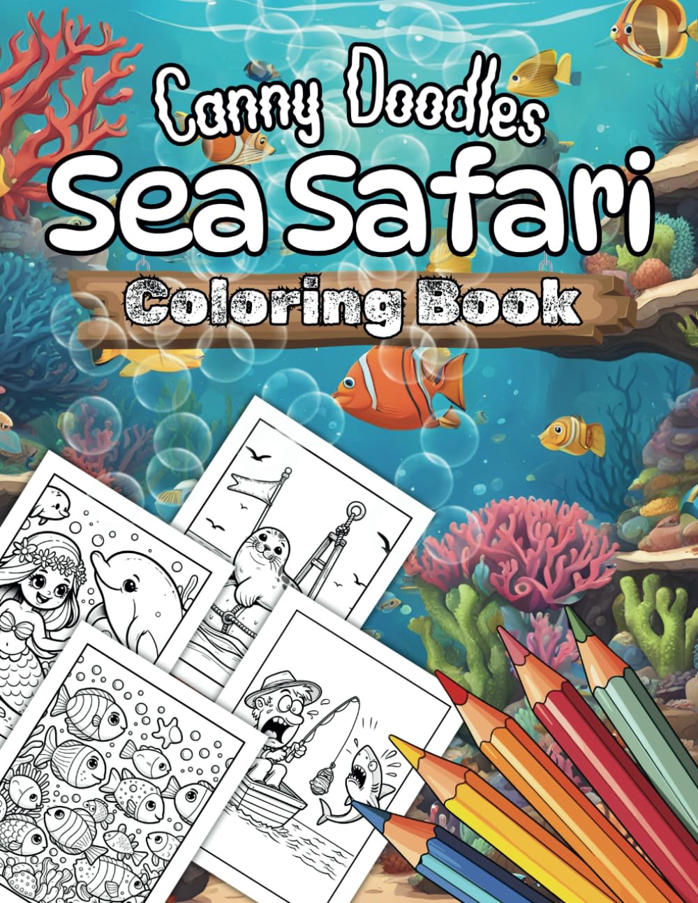 Mua Canny Doodles Sea Safari Coloring Book: 60 Sea Themed Large Print ...