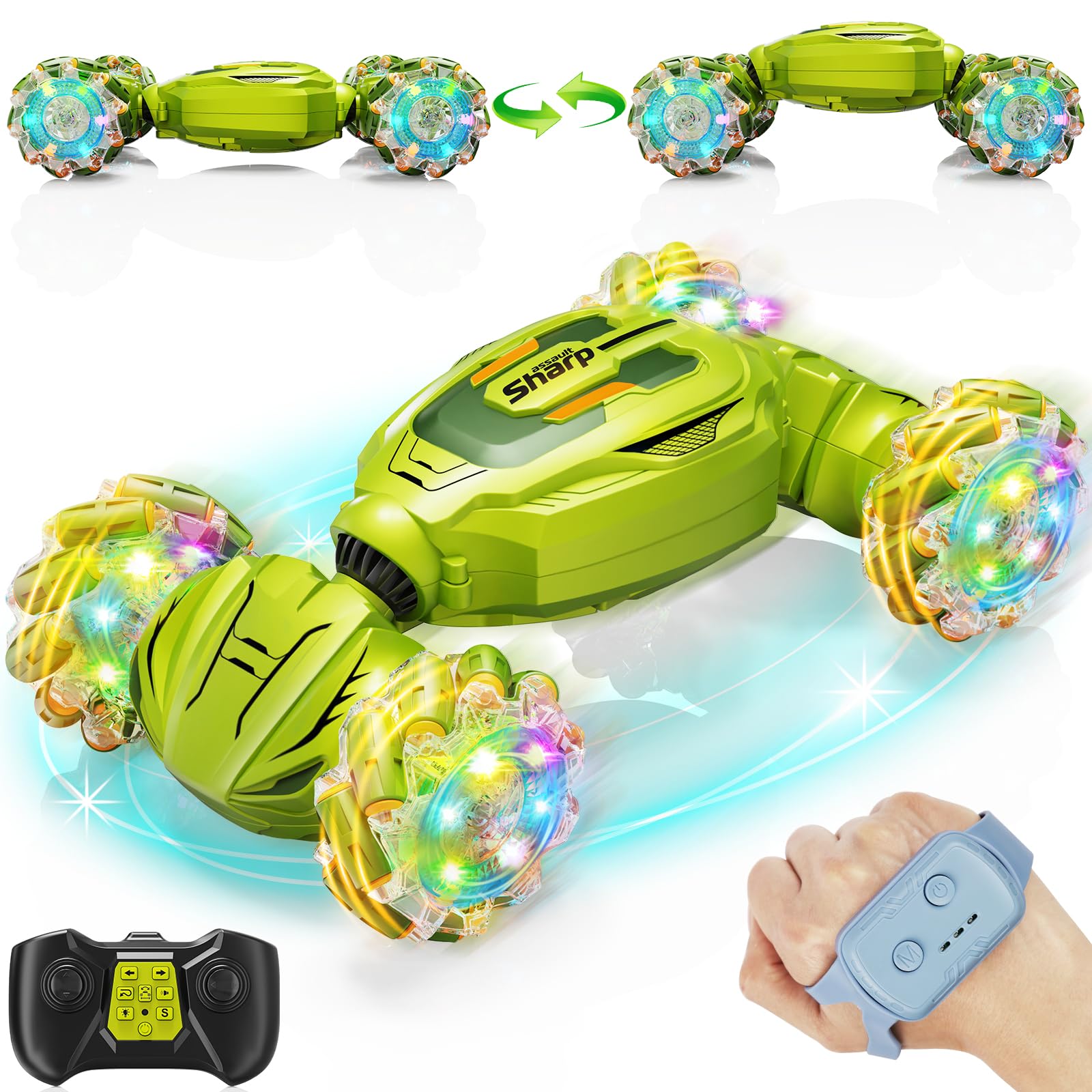 Gesture Sensing RC Stunt Car, Remote Control Car Christmas Birthday Gifts for Kids Age 6-12, 2 ...