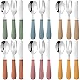 Amazon.com: Sunnychicc 18 Pieces Toddler Utensils Kids Silverware with Silicone Handle Stainless ...