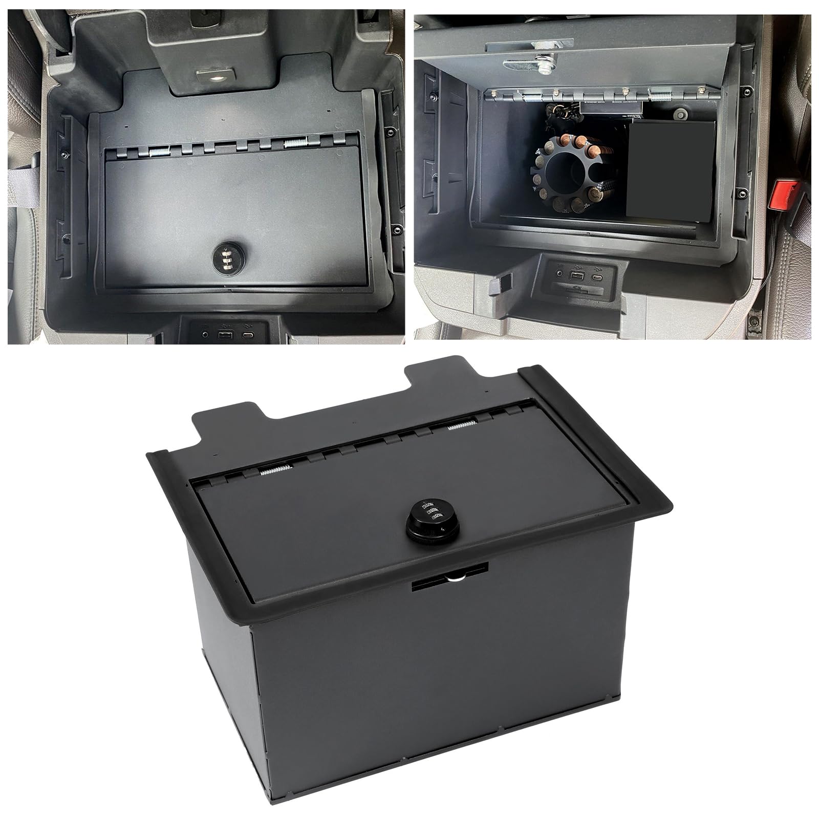 KUAFU Center Console Safe Gun Box Compatible with 2019-2023 Chevy ...
