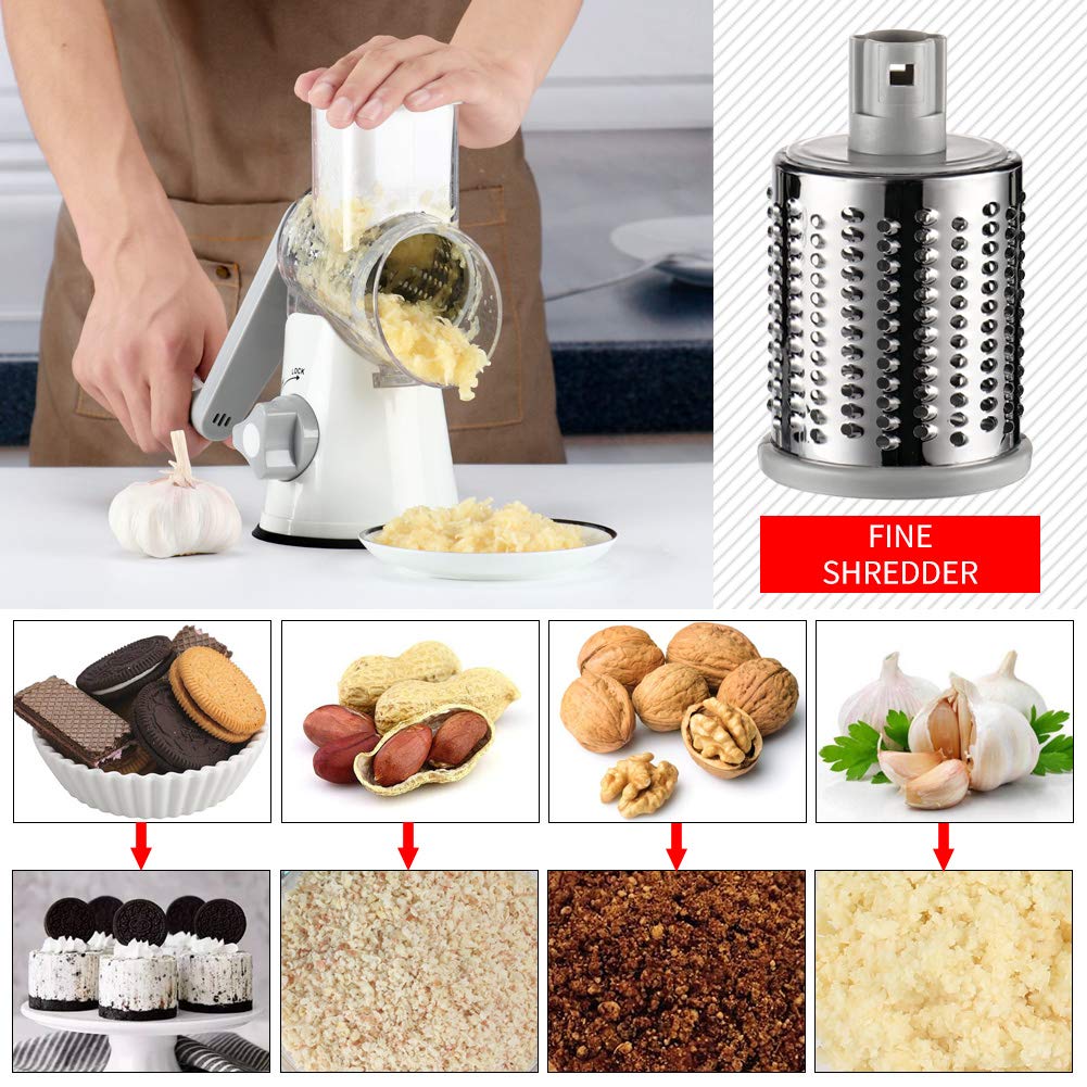 Rotary Cheese Grater Cheese Shredder - Round Mandoline Slicer Vegetable ...