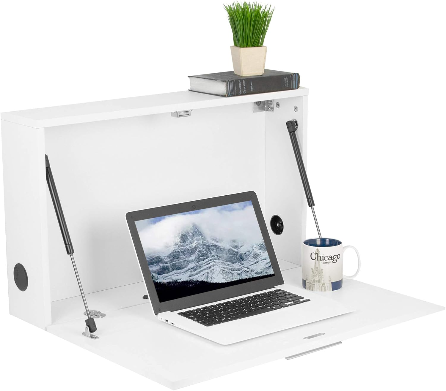 VIVO White Wall Mounted 28 inch Drop Down Laptop Desk Workstation and ...