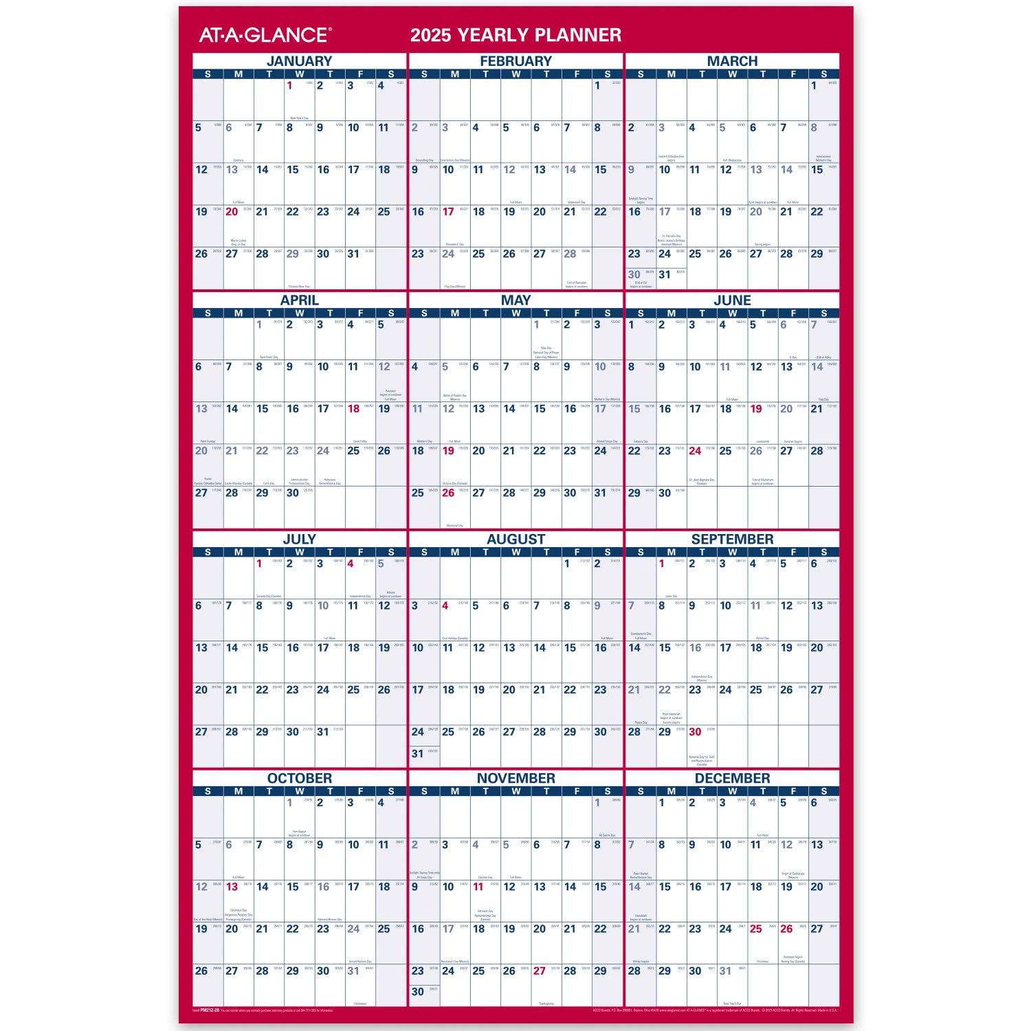 Mua AT-A-GLANCE 2025 Wall Calendar, Monthly, 24" x 36", Extra Large ...