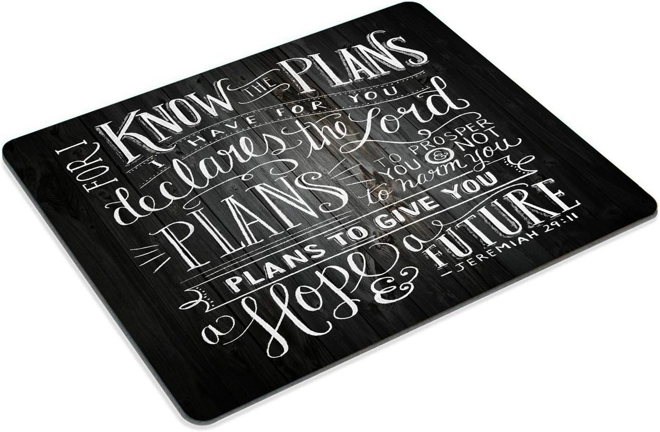 Wasach Gaming Mouse Pad Custom,Set Goals Say Prayers Work Hard Floral ...