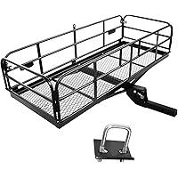 VEVOR Hitch Cargo Carrier, 60 x 24 x 14 in Folding Trailer Hitch ...