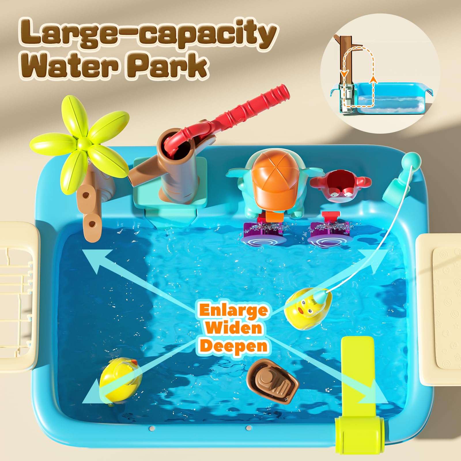 Mua CUTE STONE Play Sink with Running Water, 4-in-1 Toy Kitchen Sink ...