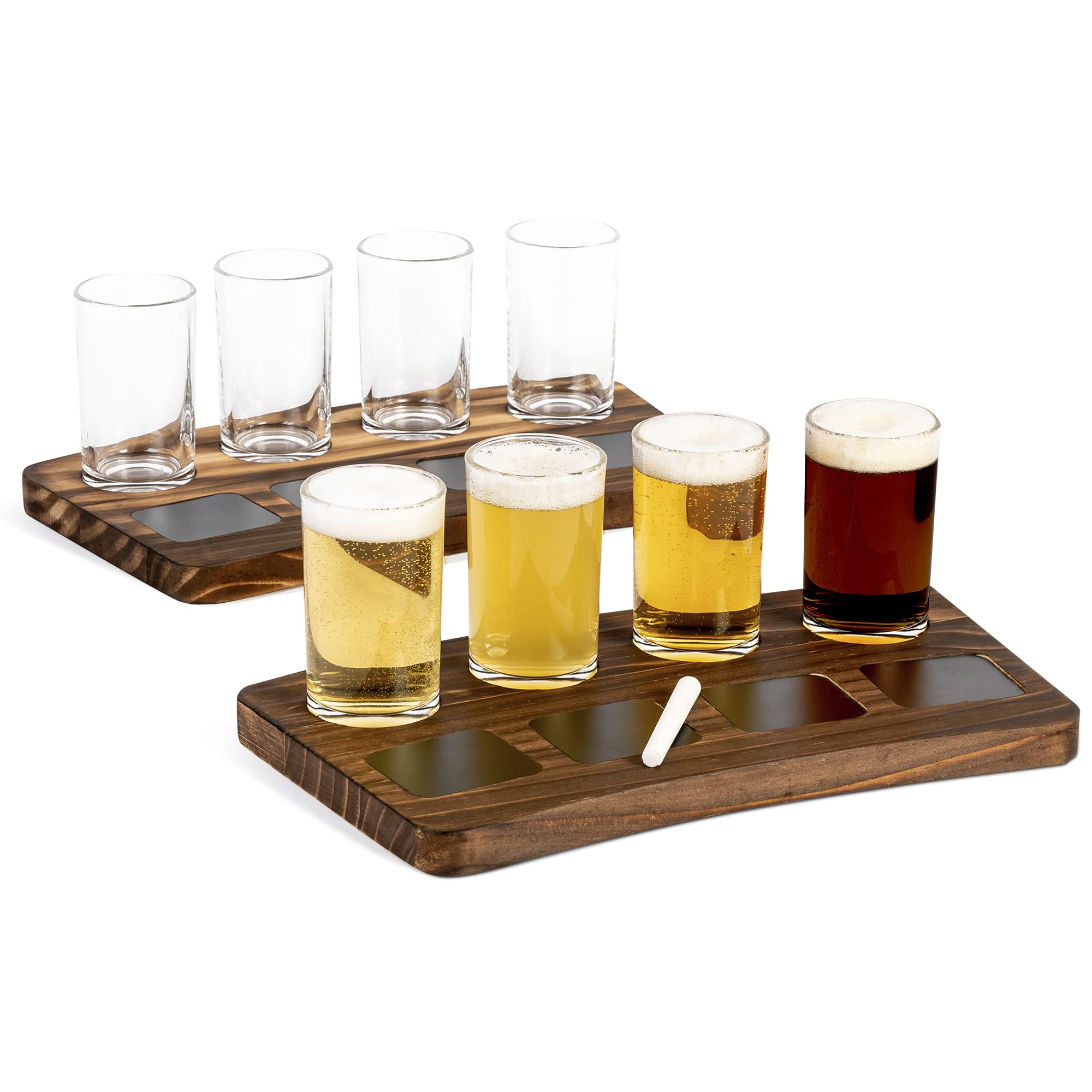 Houseables Beer Flight Boards with Glasses, Drink Flight Boards, Beer ...