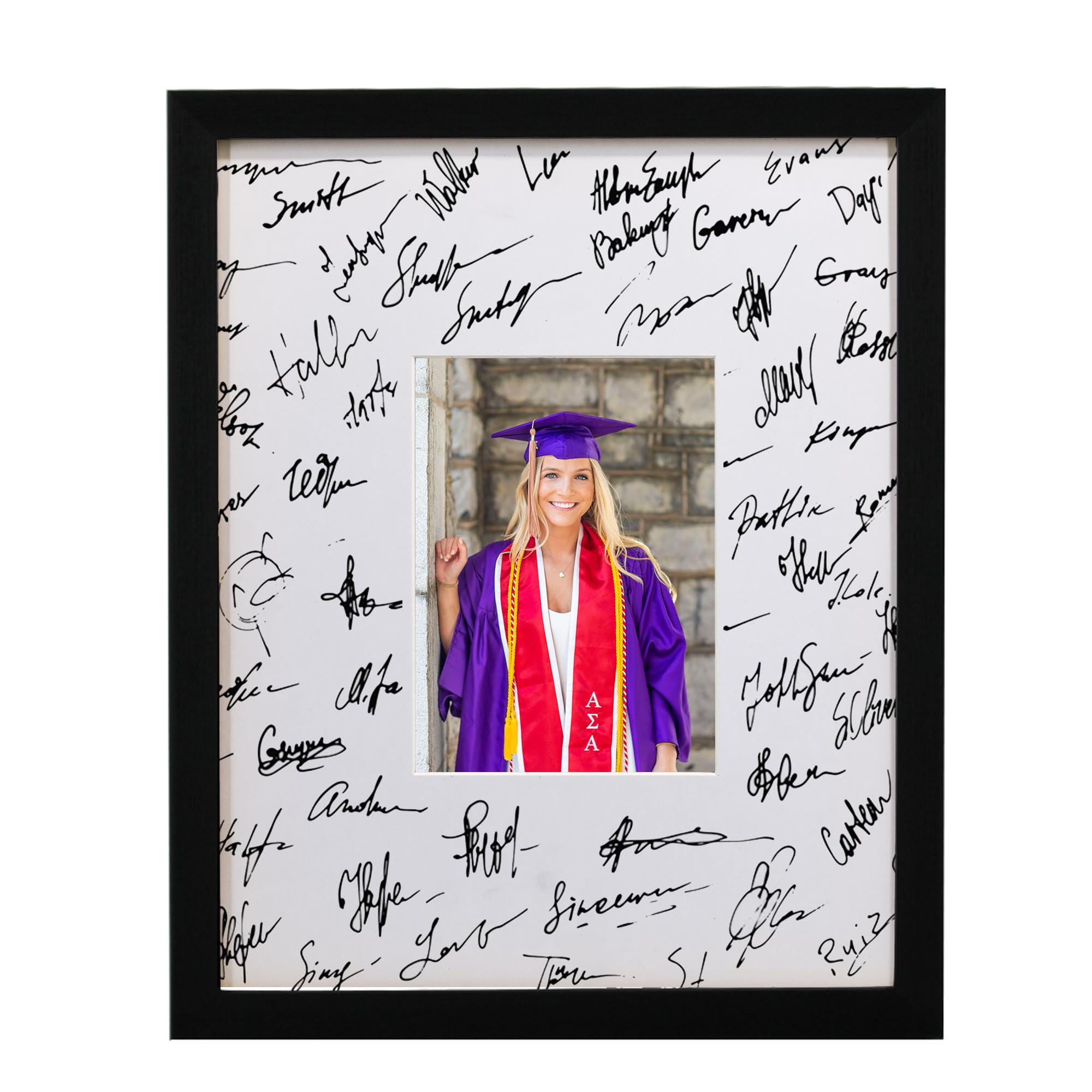 GraduatePro 11x14 Graduation Signature Board Picture Frame with 5x7 Mat ...