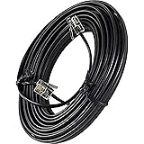 Amazon.com: True Decor 50' Foot Black Telephone Extension Cord Cable ...
