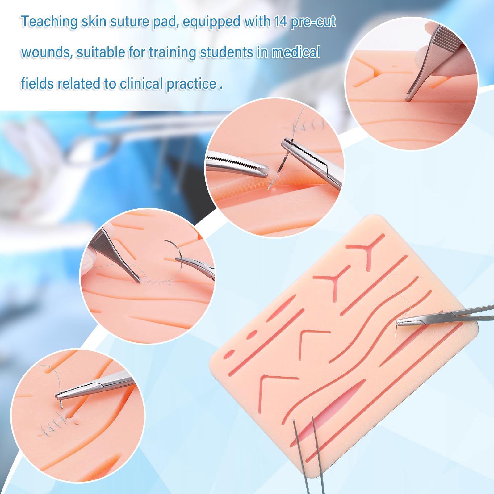 Mua Suture Practice Kit for Medical Students, Large Silicone Pad 14 Pre-Cut Wounds, Supplies for ...
