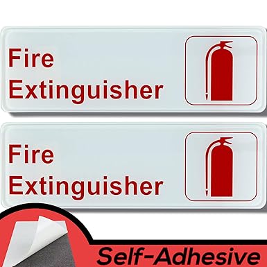 Easy Install 9 in x 3 in Fire Extinguisher Sign With Self-Adhesive ...