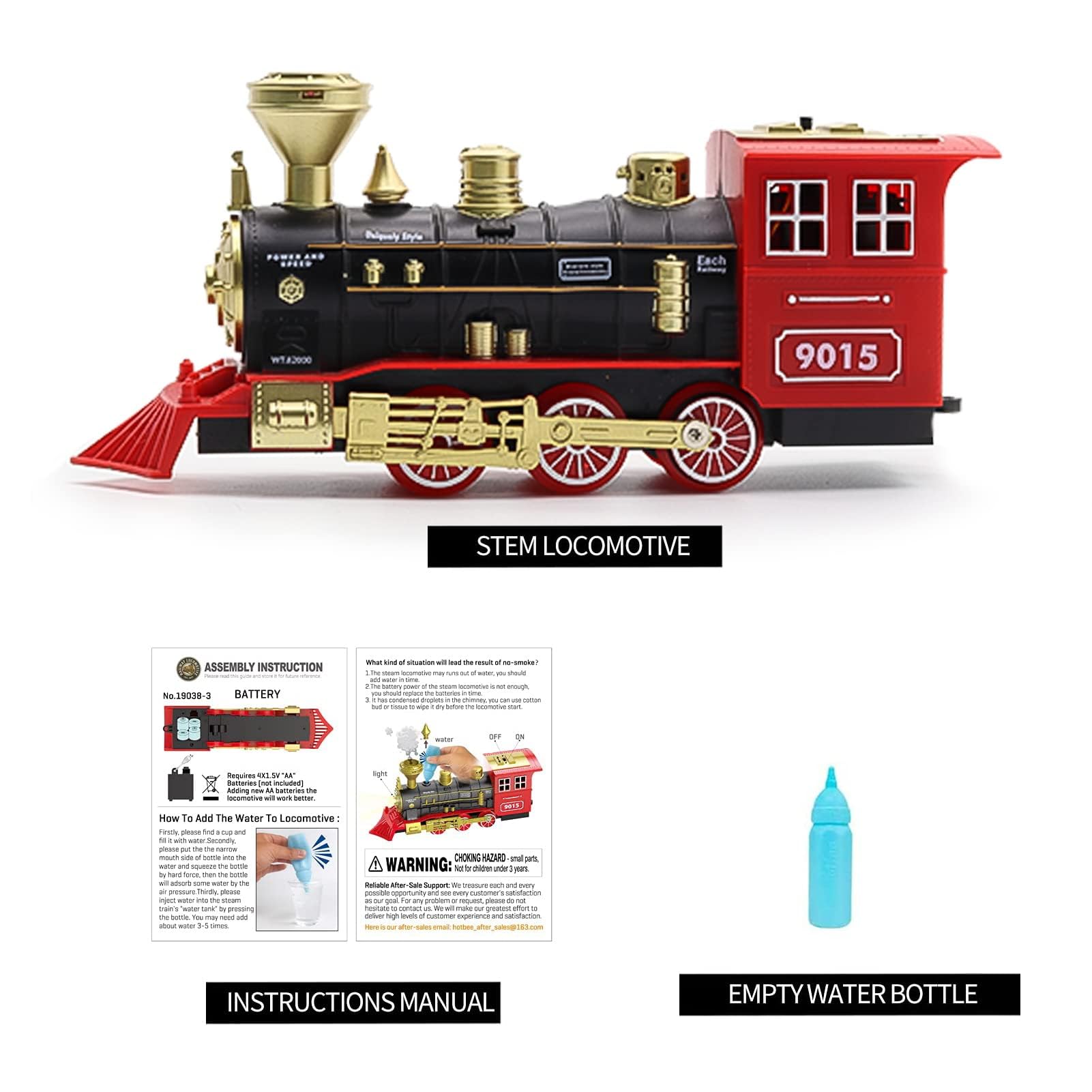 Hot Bee Train Toys Train Steam Locomotive Engine Toy, Smoke, Lights ...