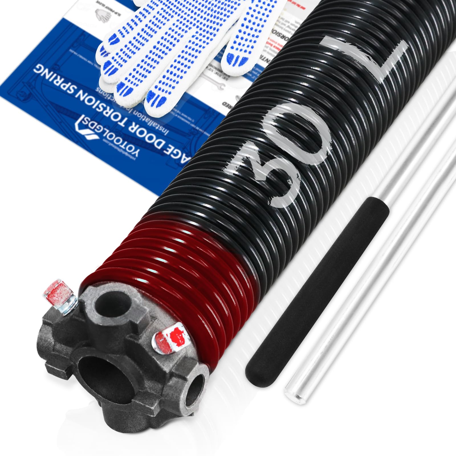 YoToolGDS Left Hand Wind?Black Cone?2" Garage Door Torsion Spring with ...