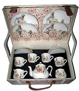 Amazon.com | Beatrix Potter's Peter Rabbit Large Tea Set in Custom ...