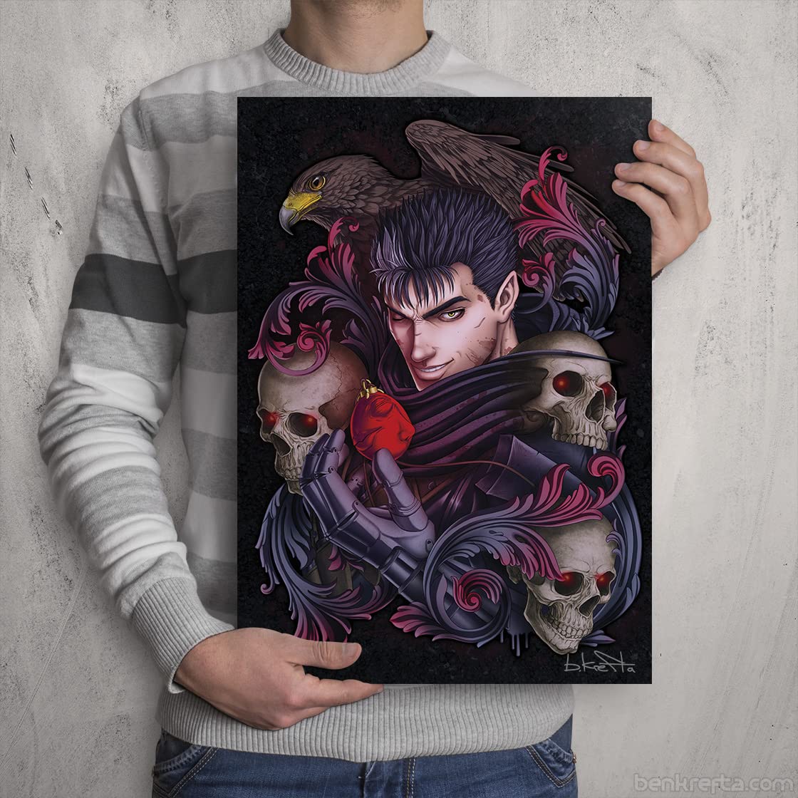 Mua BERSERK- Guts with Behelit and Hawk - Signed Color Art Print Poster ...