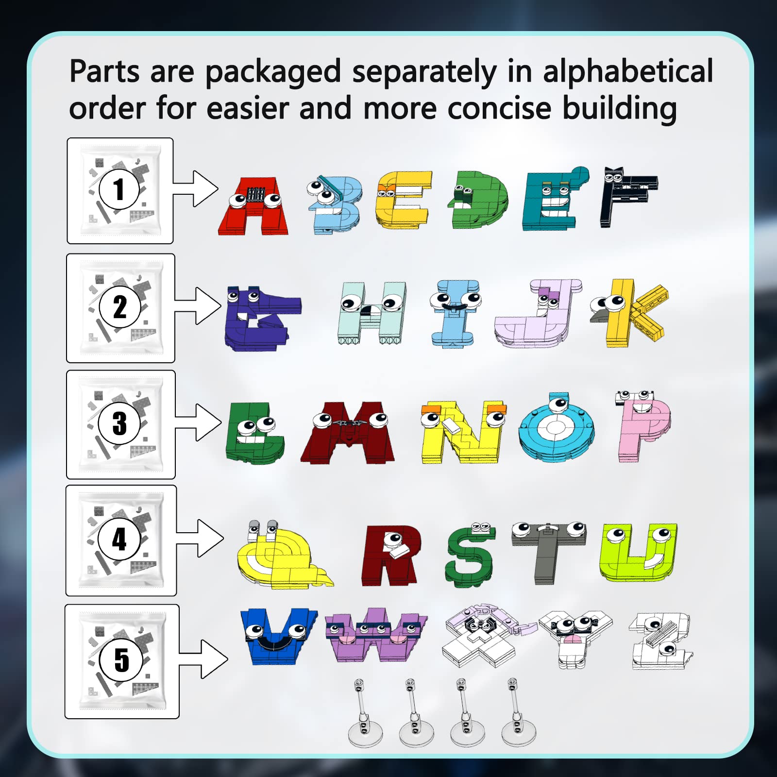 Mua 765 Pieces A-Z Alphabet Letter Lore Building Blocks Set, 26 Letters ...