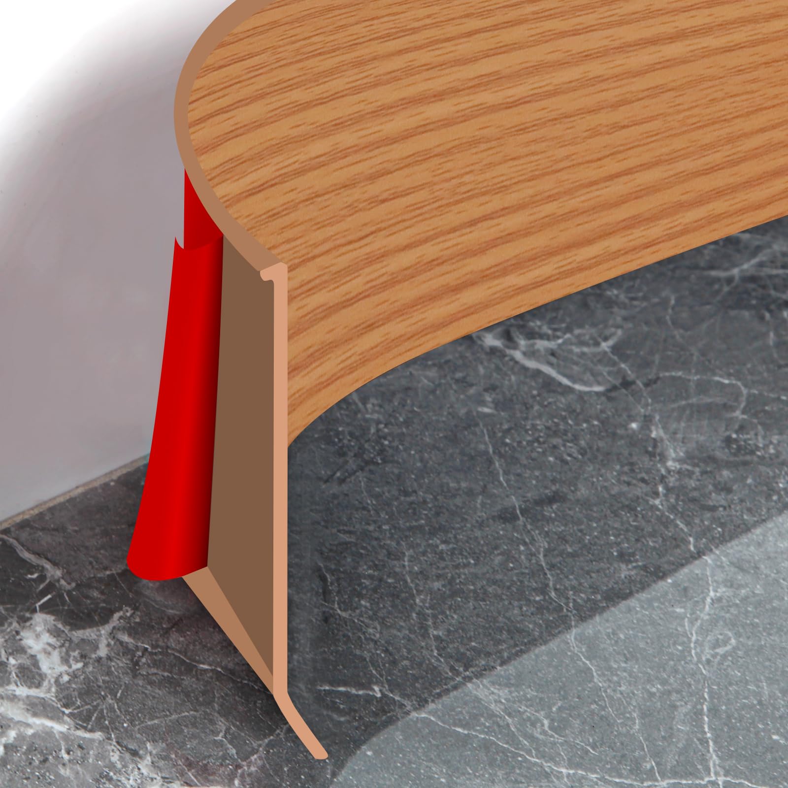 Flexible Baseboard Molding Trim, 4 Inch Self-Adhesive Vinyl Wall Base ...