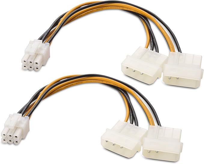 Cable Matters 2-Pack 6 Pin PCIe to Molex Power Cable: Amazon.co.uk ...