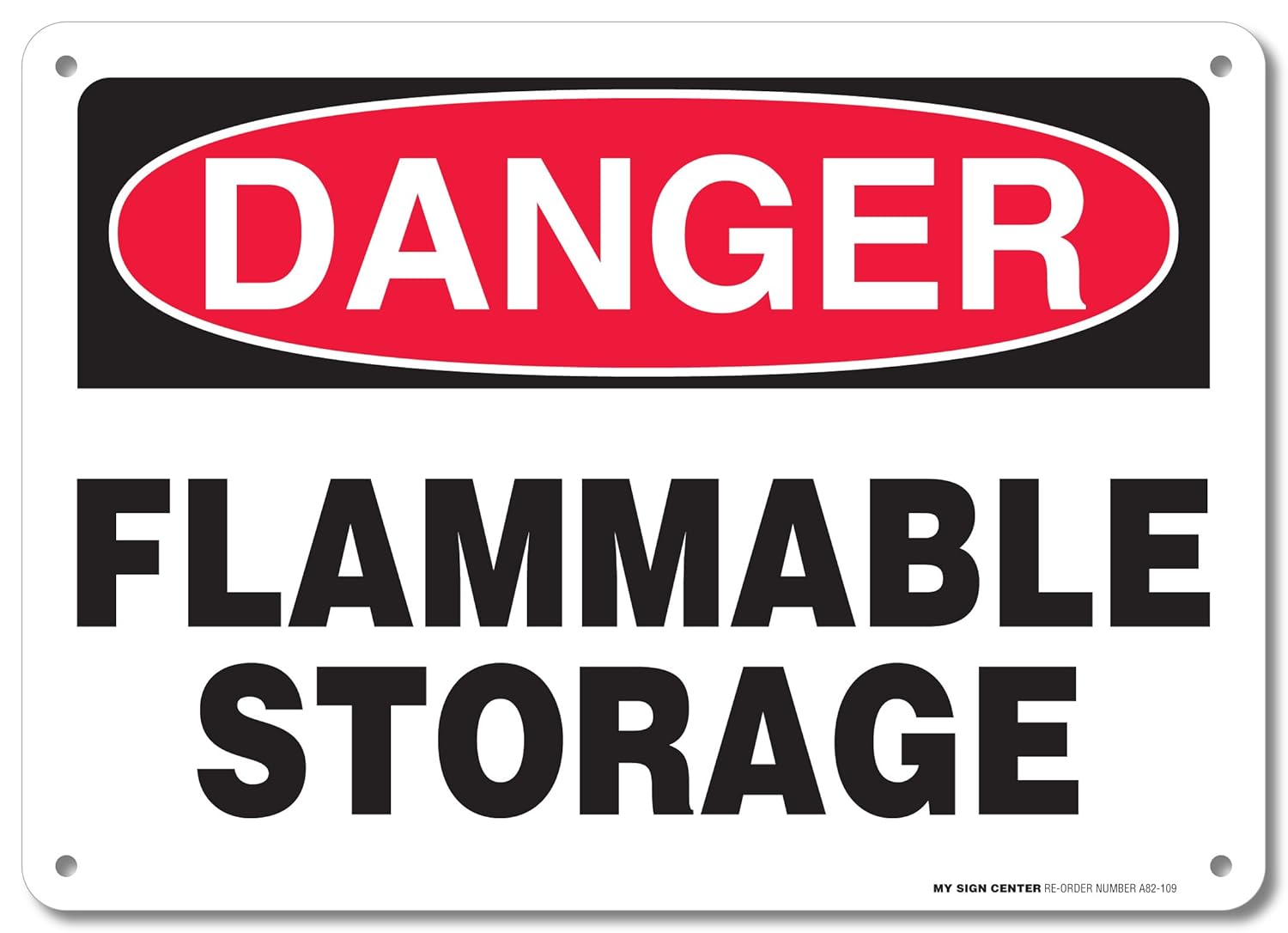 Danger Flammable Storage Sign - 10"x14" - .040 Rust Free Aluminum ...
