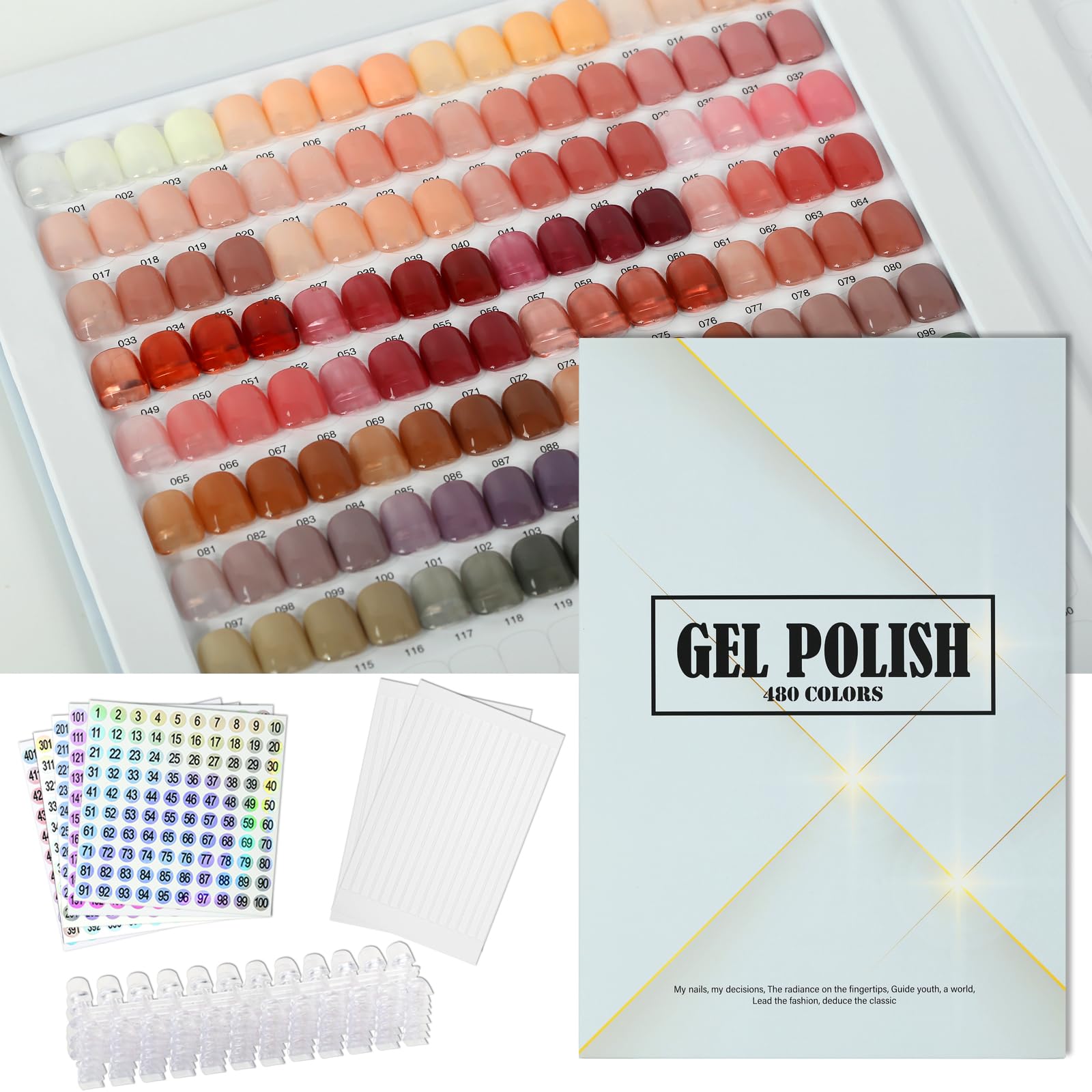 C12rtive 480 Nail Colors Book,Professional Nail Polish Chart Book with ...