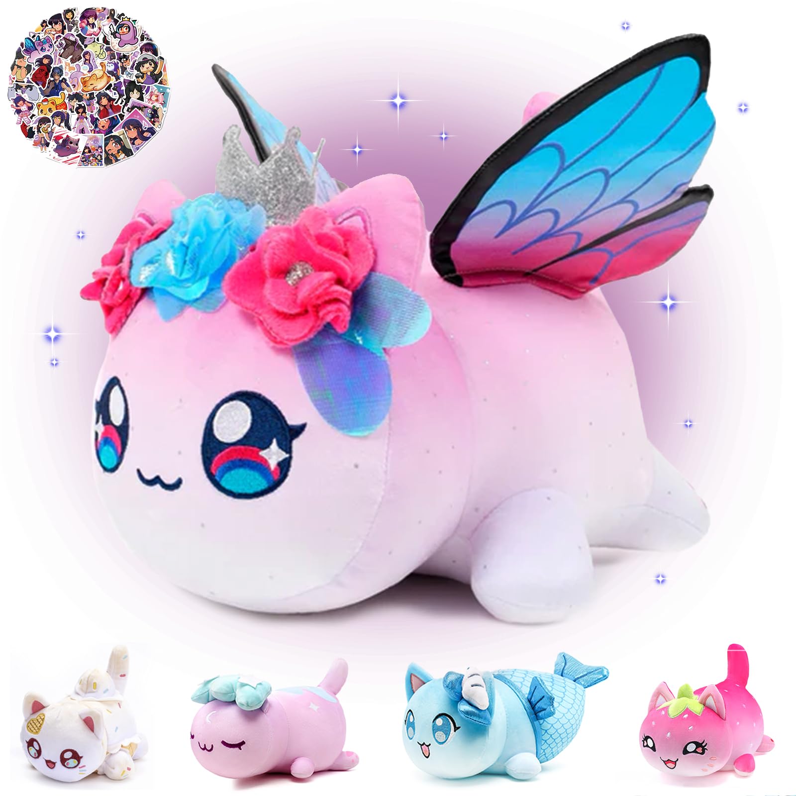 Fairy Cat Plush Cute Kawaii Cat Plush Collection 100% Polyester Plushie ...