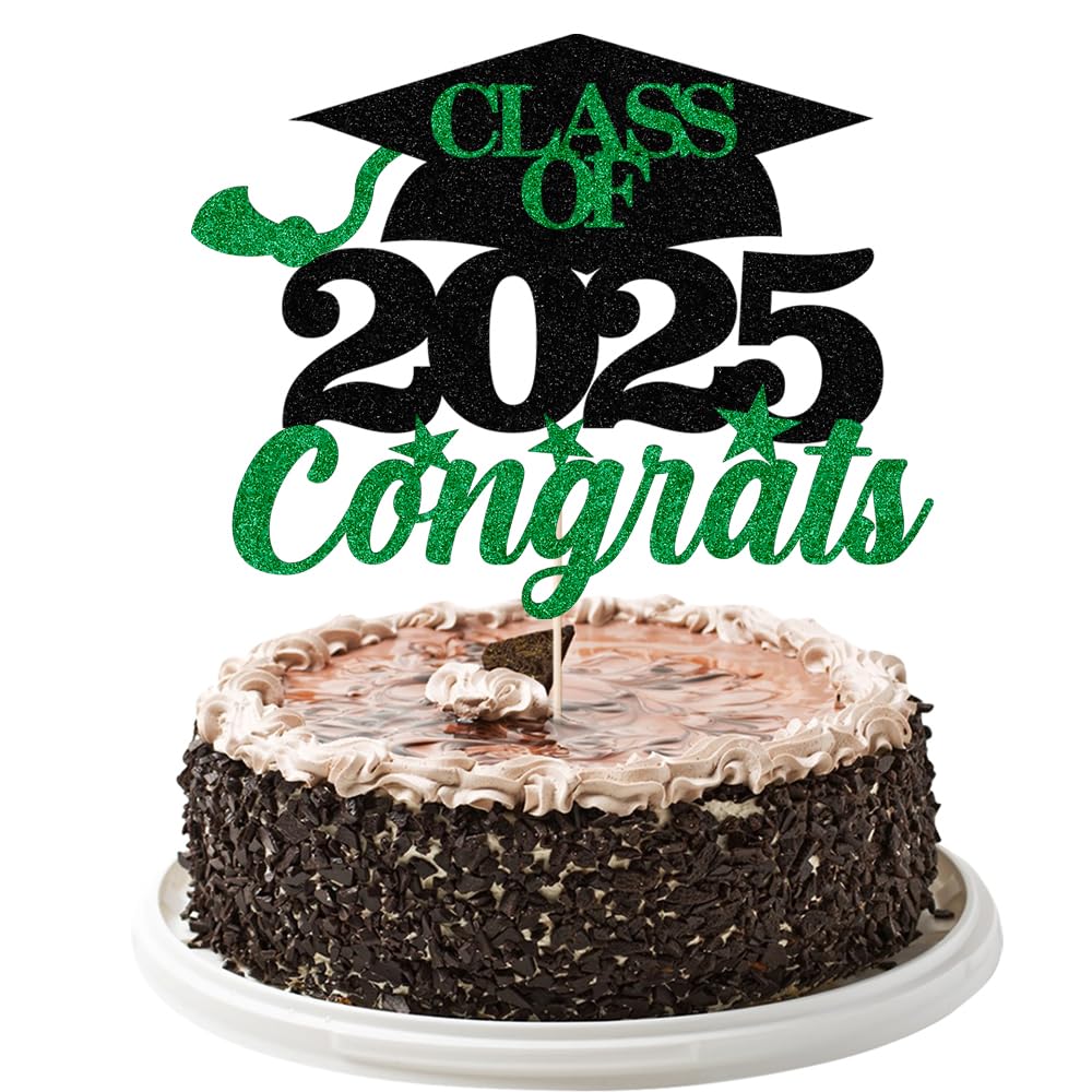 YUINYO Class Of 2025 Congrats Cake Topper,Congrats 2025 Graduate Party ...
