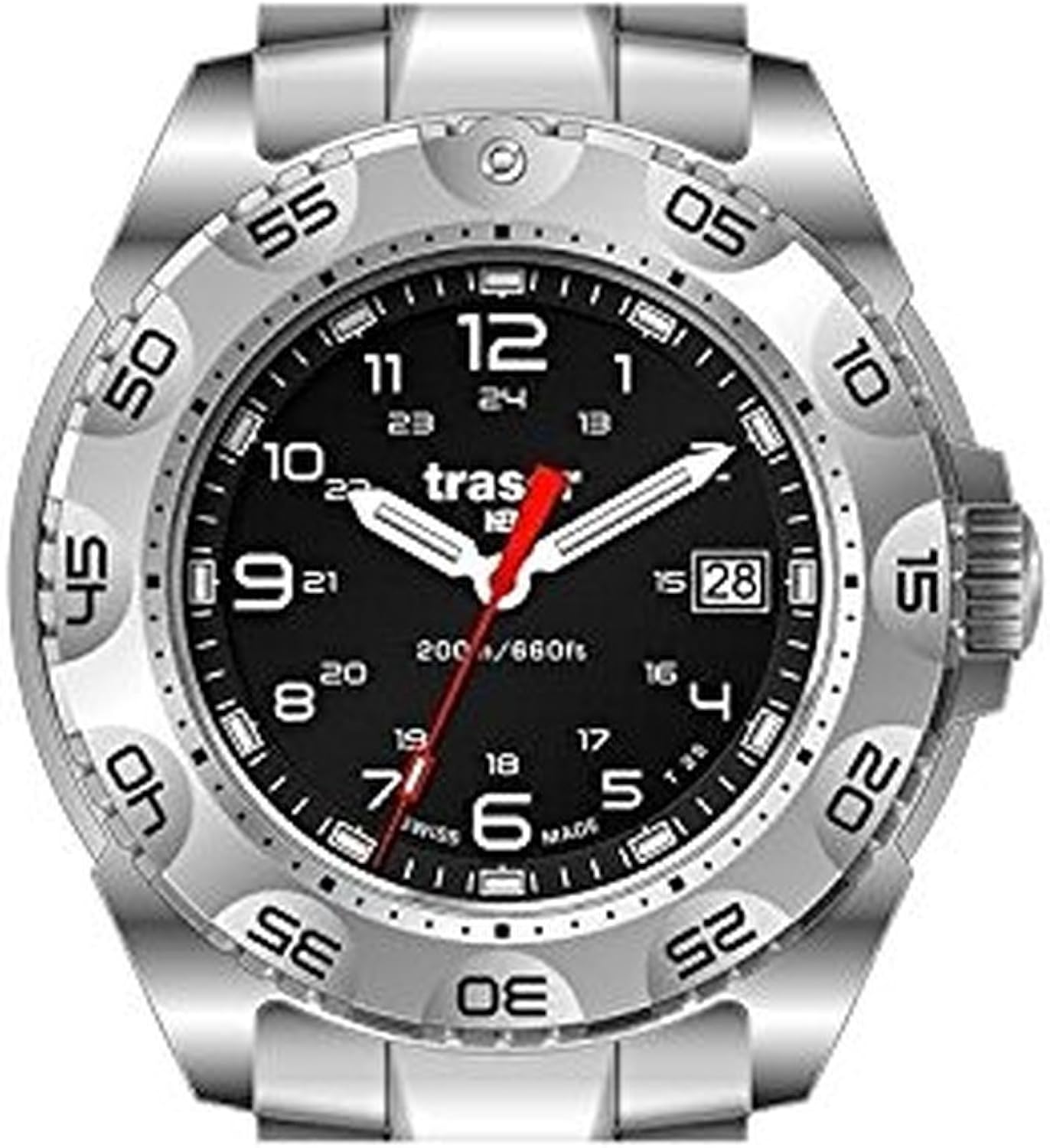 Traser 105471 Men's Professional Survivor Black Rubber Band Black Dial ...