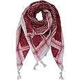 Amazon.com: Red White Arab Shemagh Head Scarf Neck Wrap Cottton ...