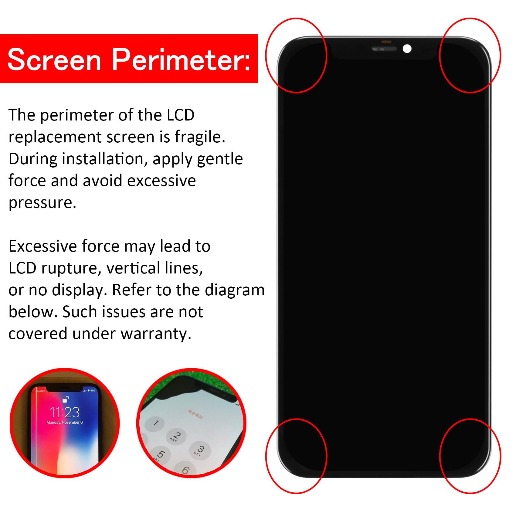 Olivechard Incell For IPhone 15 LCD Screen Replacement [Sensor Cable ...