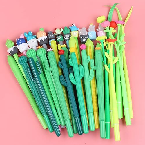 36Pcs/Bulk Cute Pens Novelty Cactus Gel Pen Funny Journal Cool Flower ...