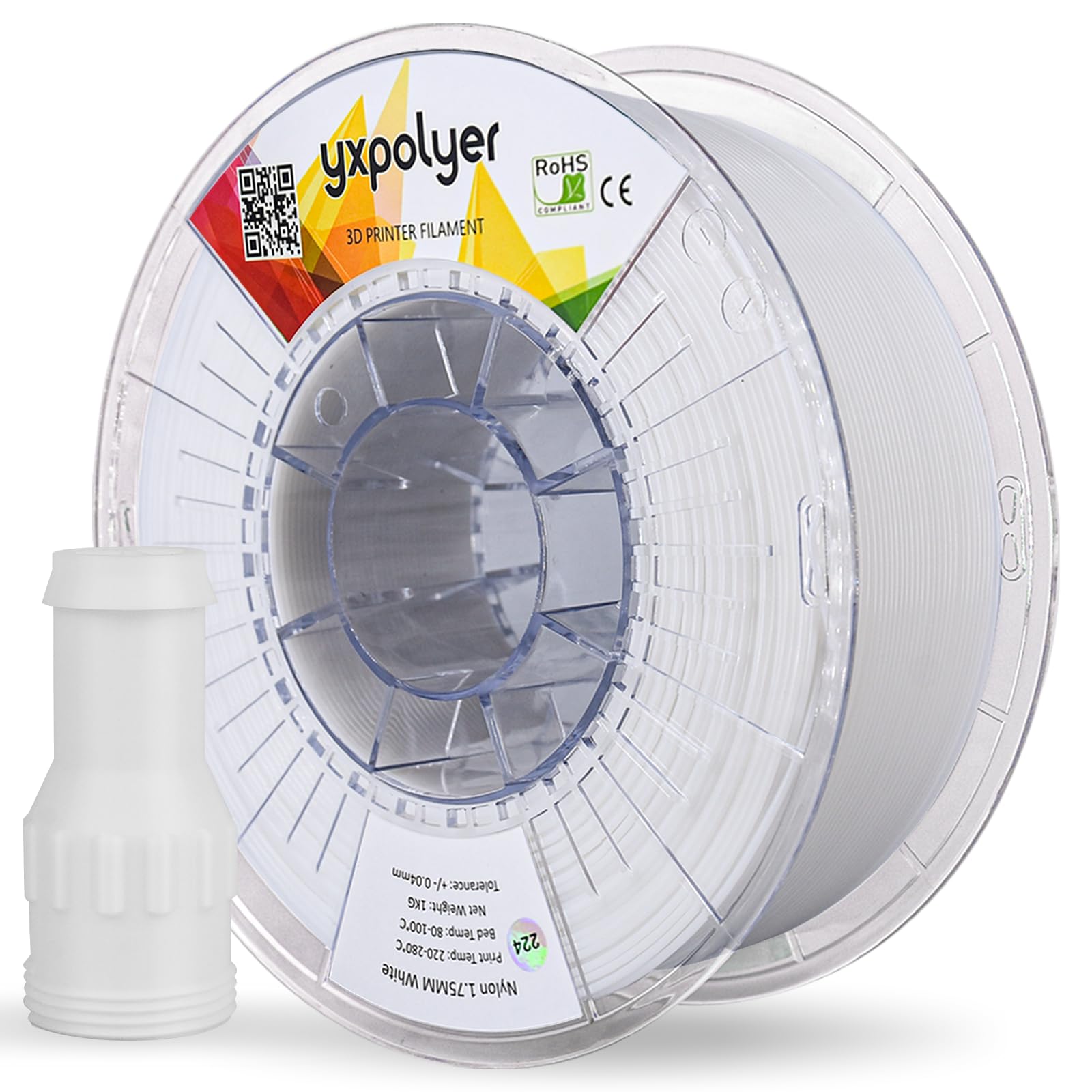 3D Printer Filament Nylon Filament PA6 Nylon Filament 1.75mm White ...