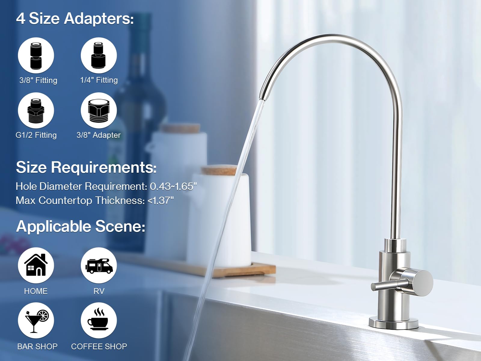 Mua Water Filter Faucet, VMASSTONE Reverse Osmosis Faucet Fits Most RO ...