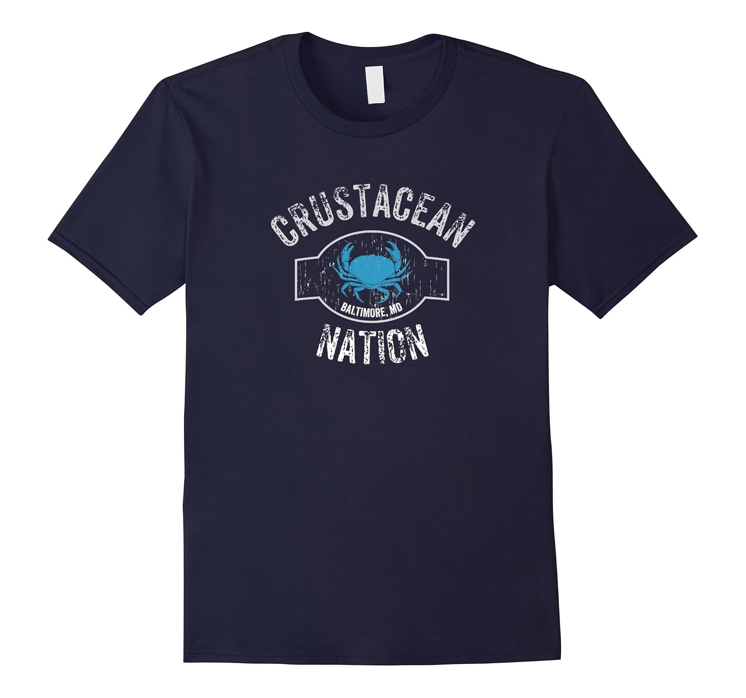 Baltimore Crustacean Nation T-Shirt distressed blue crab tee-Art ...