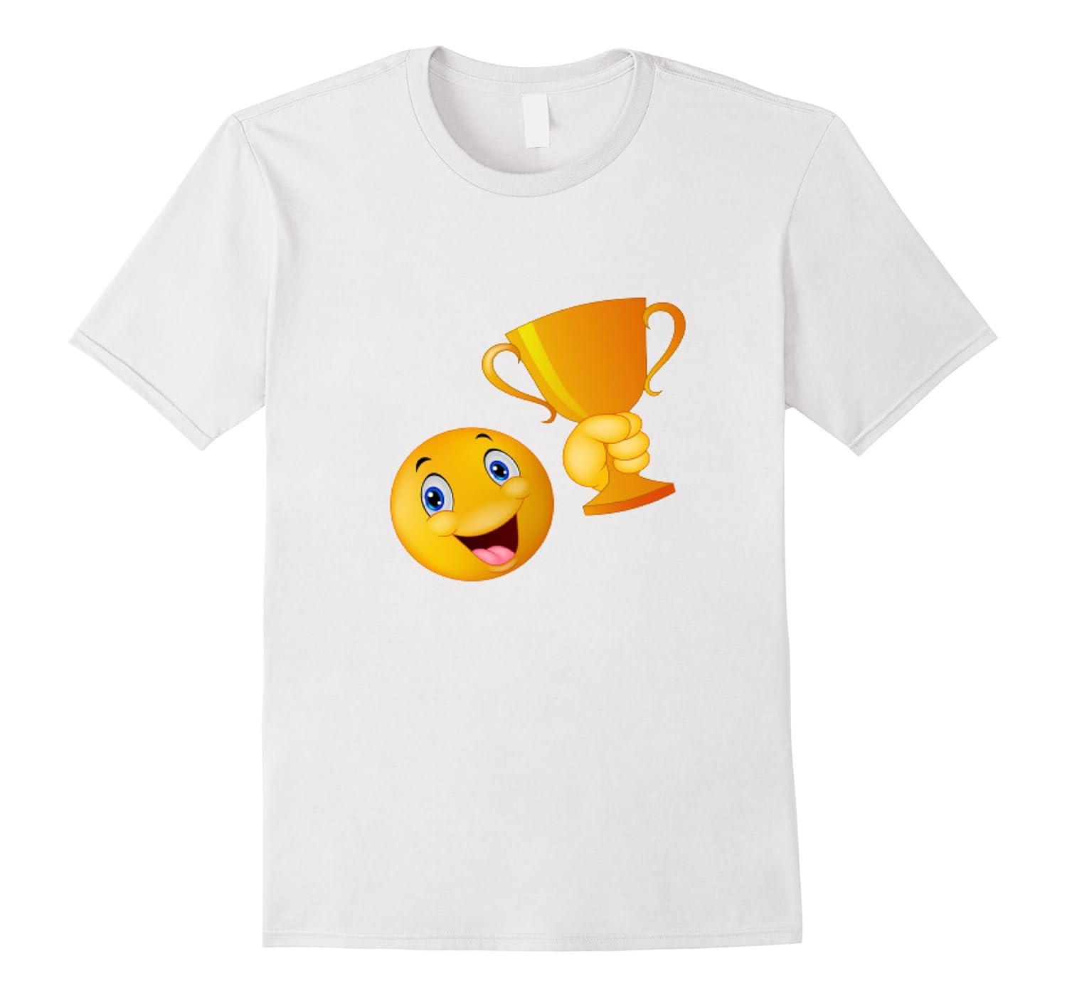 Smiley Emoticon With Trophy t-shirt Winner Champion Best-CL – Colamaga