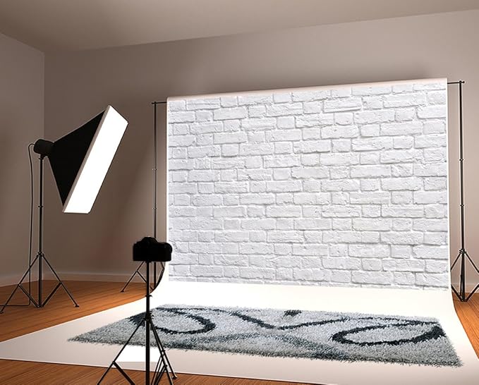 Amazon.com : Kate 7x5 White Brick Wall Backdrop Photography Background ...