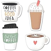 Amazon.com: Big Dot of Happiness But First, Coffee - Cafe Themed Party ...