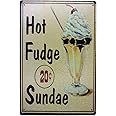 Amazon.com: ARTCLUB Hot Fudge Sundae Retro Metal Tin Sign, Antique ...
