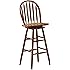 Amazon.com: Solid Oak Windsor Back Swivel Bar Stool 30 Inches High ...