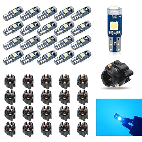 Yumfugu Pack-20 T5 LED Car Dashboard Lights, 3030-3SMD Light Bulb ...