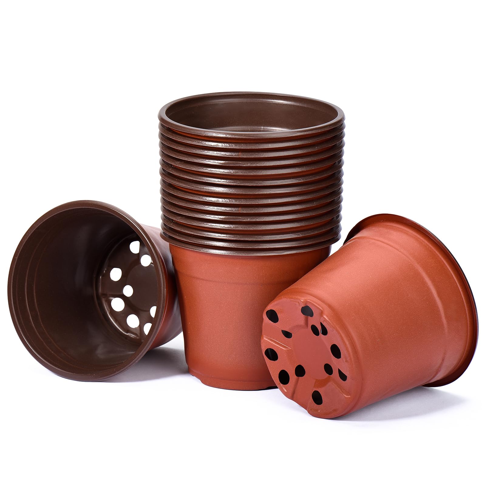 Delxo 100 Pcs 6 Inch Plants Nursery Pots Reusable Plant Seeding Nursery ...
