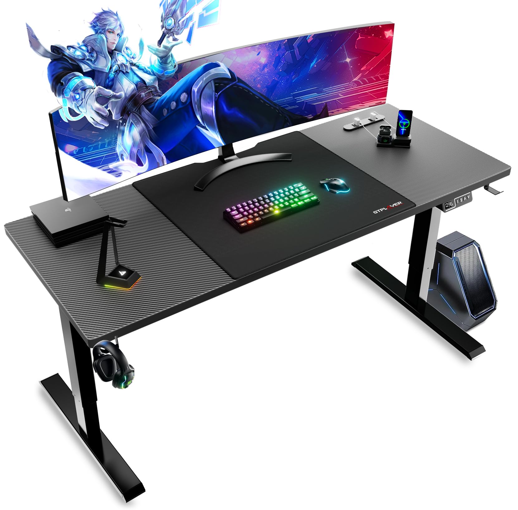 Mua GTPlayer GTS-111-CFBlack Gaming Desk, Low Type, Electric Elevating ...