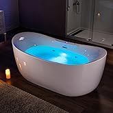 Amazon.com: WOODBRIDGE 59" x 31-1/2" Whirlpool Water Jetted and Air Bubble Freestanding Heated ...