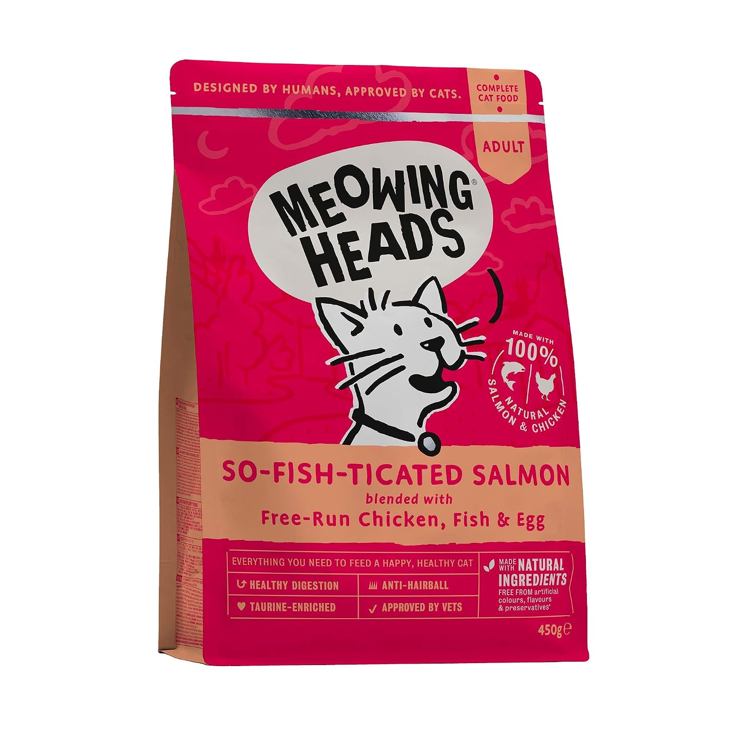 Meowing Heads Dry Cat Food - So-Fish-Ticated Salmon - 100% Natural ...