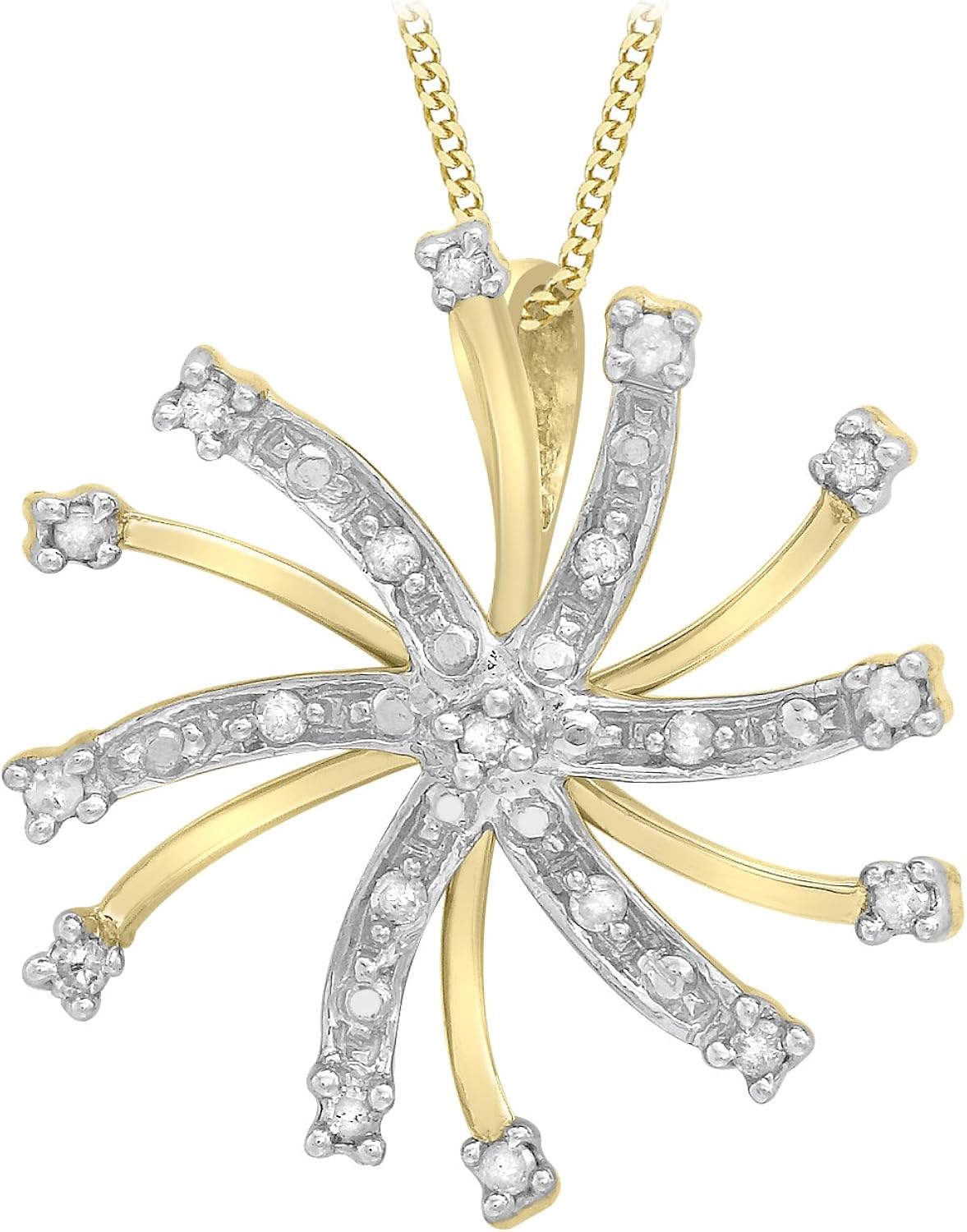 Carissima Gold Damen-Anhänger 9 Karat (375) Gelbgold Diamant 46 cm ...