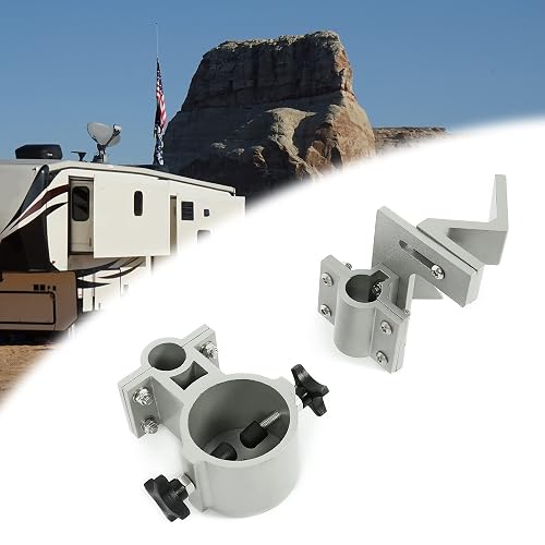 HECASA RV Flag Pole Mount - Aluminum Adjustable Mount for 1 inch Ladder ...